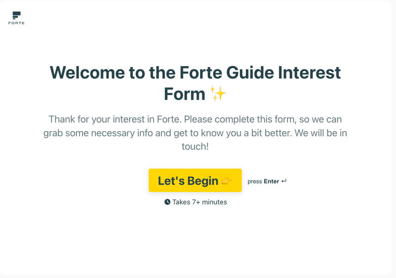 Forte Guide Interest Form