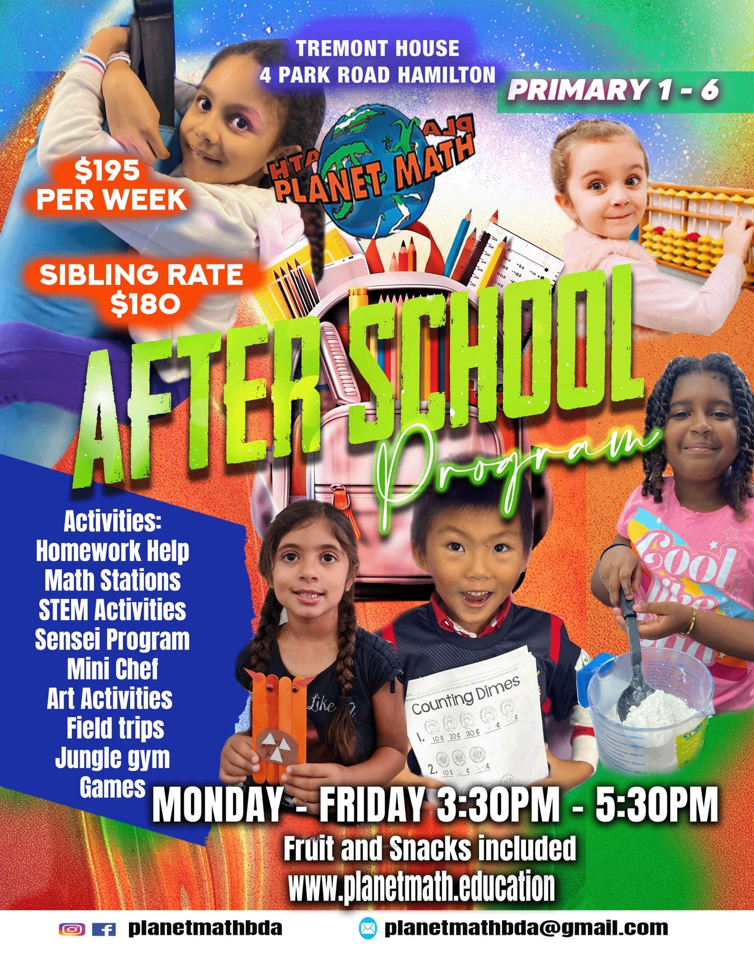 Planet Math After School Program Registration Form 23-24