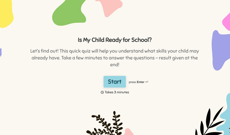 SCHOOL READY QUIZ