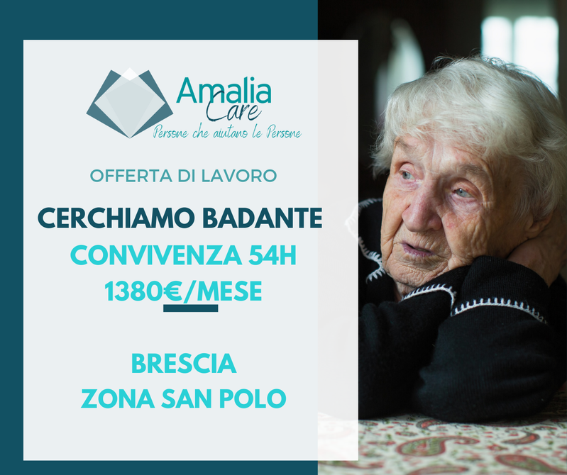 Offerta di lavoro badante in convivenza a Brescia (BS) | 1380 €/mese
