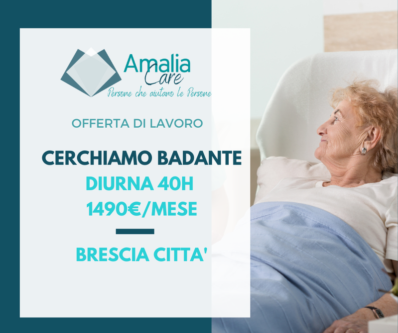 Offerta di lavoro badante di giorno 40h a Brescia | 1490 €/mese