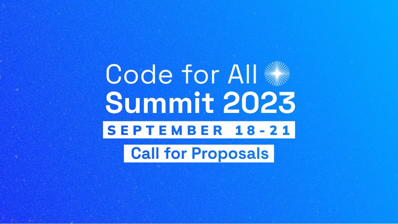 Code for All Summit 2023 | Call for Proposals